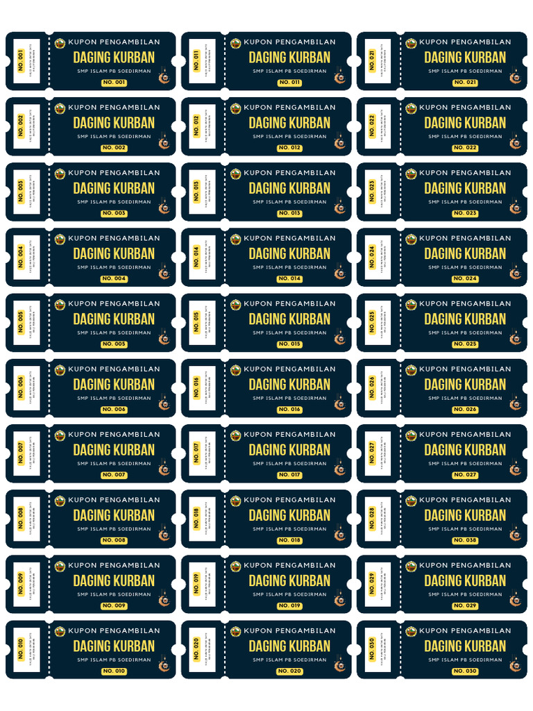 Kupon Pengambilan Daging Kurban-1 | PDF