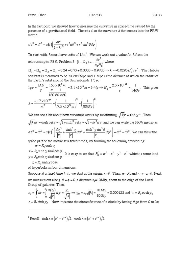 Curvature 24 Nov 2008 | PDF | Spacetime | Differential Geometry