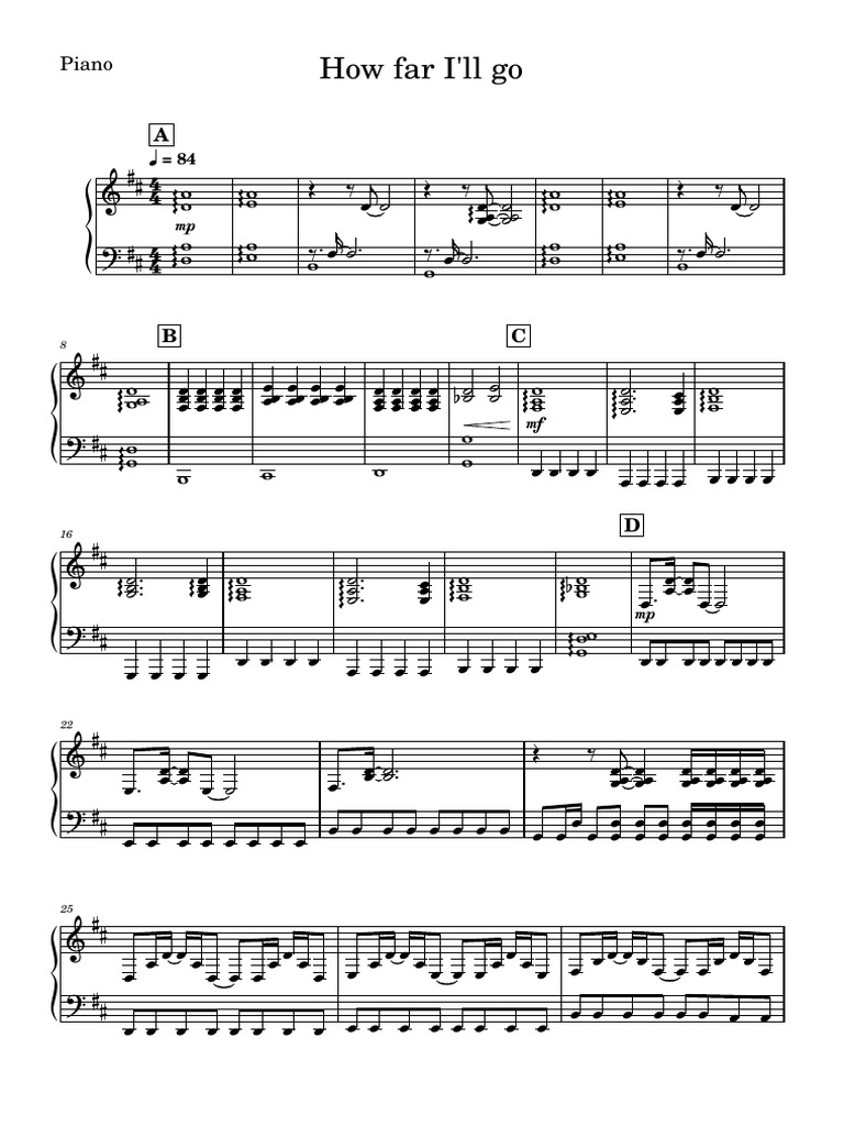 How Far Ill Go-Piano | PDF