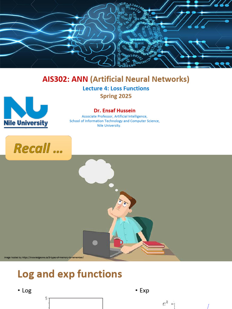 04 AIS302 ANN - Loss Functions | PDF | Regression Analysis | Statistical Classification