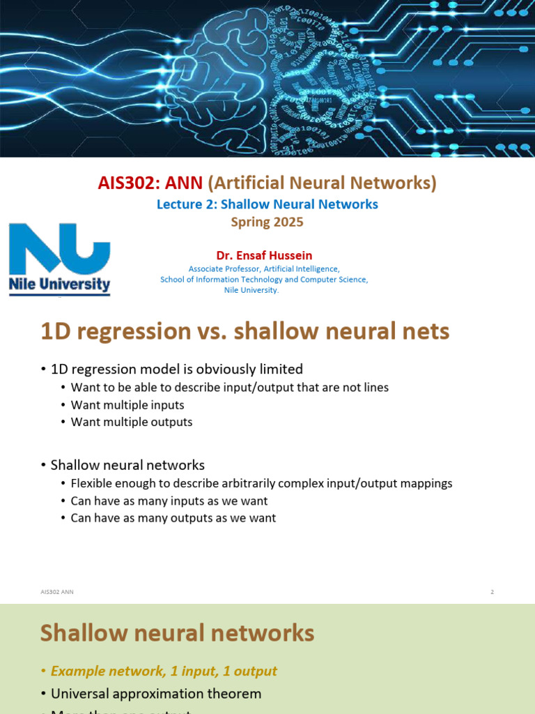02 AIS302 ANN - Shallow Neural Nets - Compressed | PDF | Mathematics ...