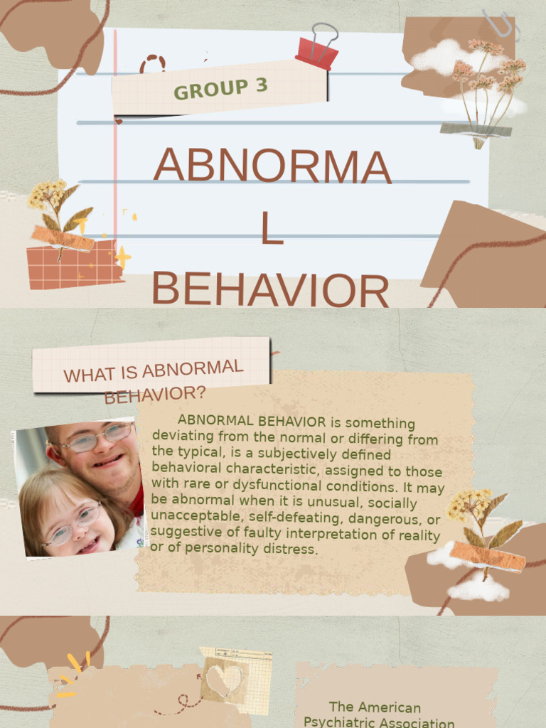 Group 3 (Abnormal Behavior) | PDF | Mental Disorder | Psychopathology