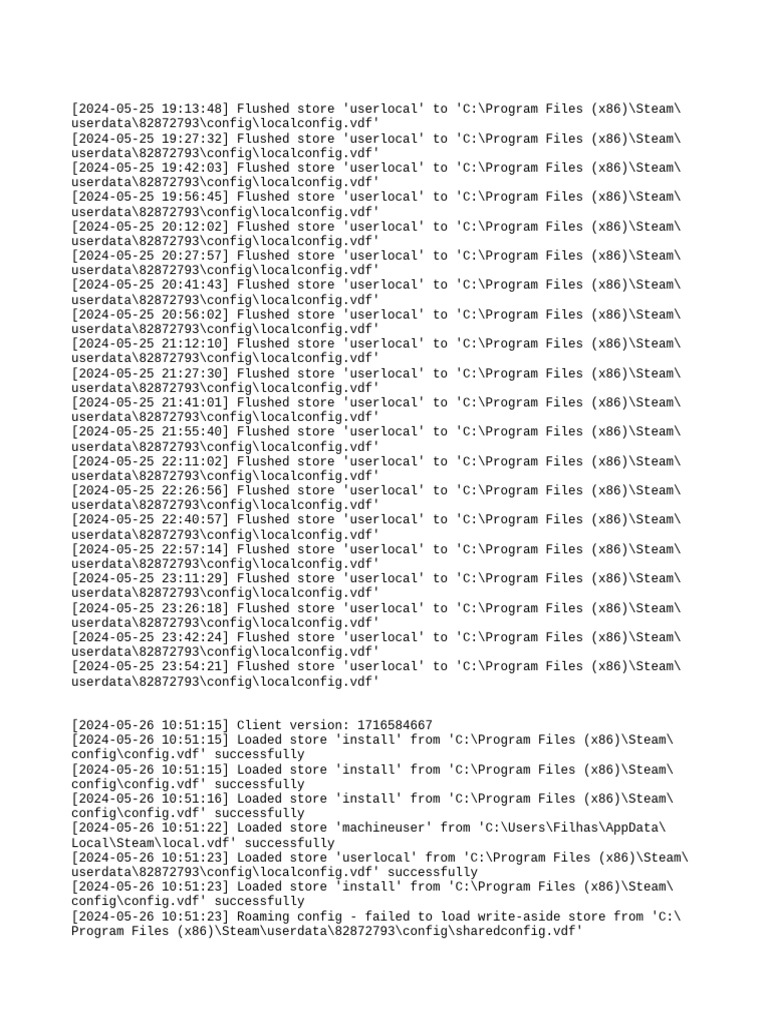Steam User Local Config Logs | PDF | Computer Architecture | Microcomputers