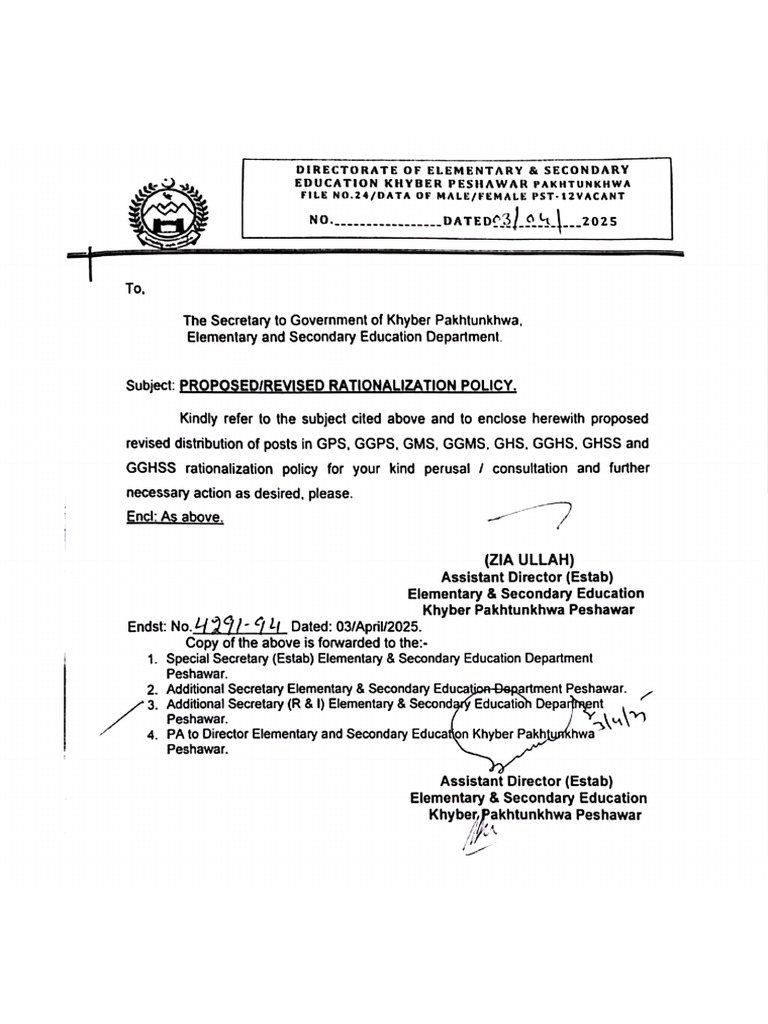Revised Rationalization Policy 2025 | PDF