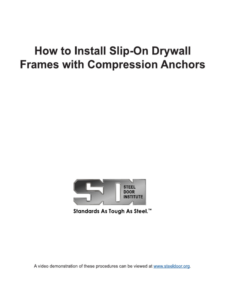 Installing Drywall Frme With Compression Anchors | PDF
