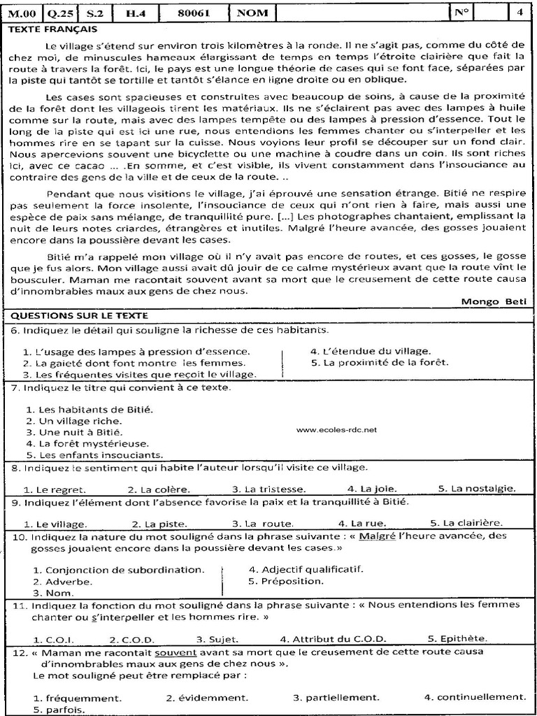 Items Exetat 2017 Anglais Serie A Suite | PDF