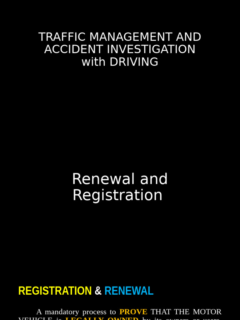 Traffic Management & Vehicle Registration Guide | PDF | Traffic | Road ...