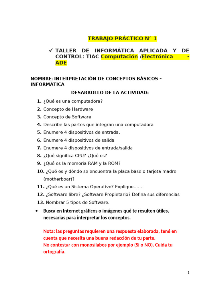 Conceptos Básicos de Informática y Hardware | PDF