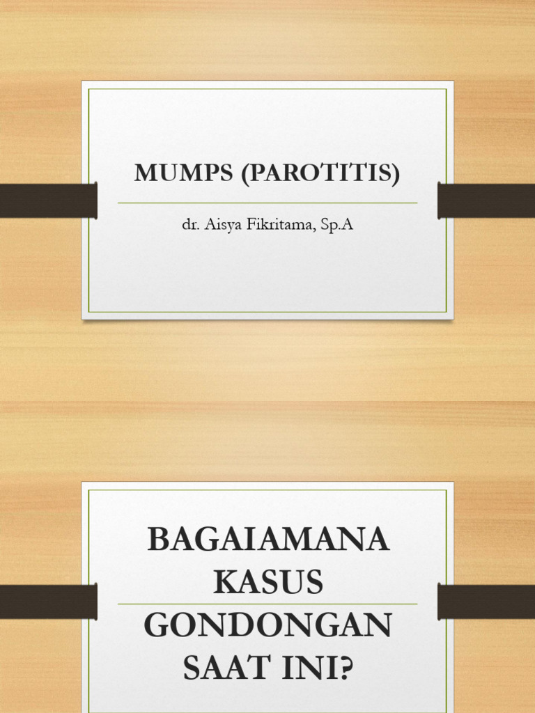 Mumps (Parotitis) Overview and Trends | PDF | Global Health | Clinical ...