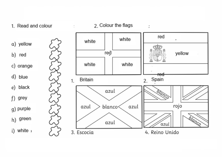 T T 6050 Spanish Colouring Flags Worksheet - Ver - 2 | PDF