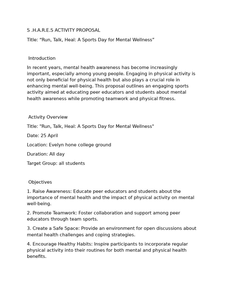 Mental Health Awareness Activity | PDF | Mental Health | Team Building