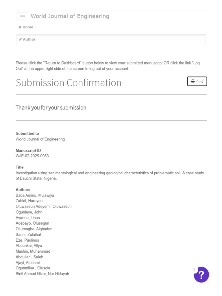 Paper:Journal Submission Confirmation | PDF