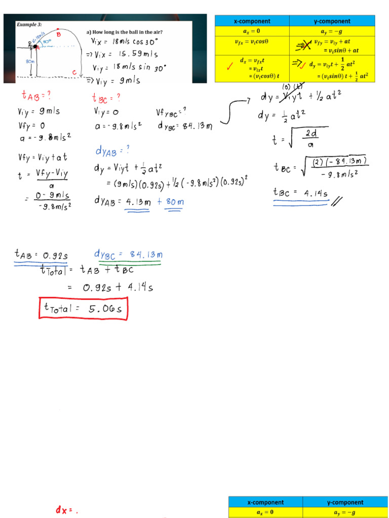 Projectile Motion - Example | PDF