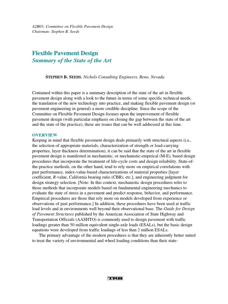 Flexible Pavement Design Summary | PDF | Road Surface | Reliability ...