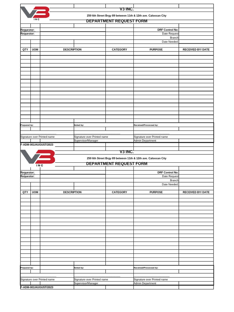 V3 PARTS DEPARTMENT REQUEST FORM & - REPAIR REQUEST FORM 2025xlsx | PDF