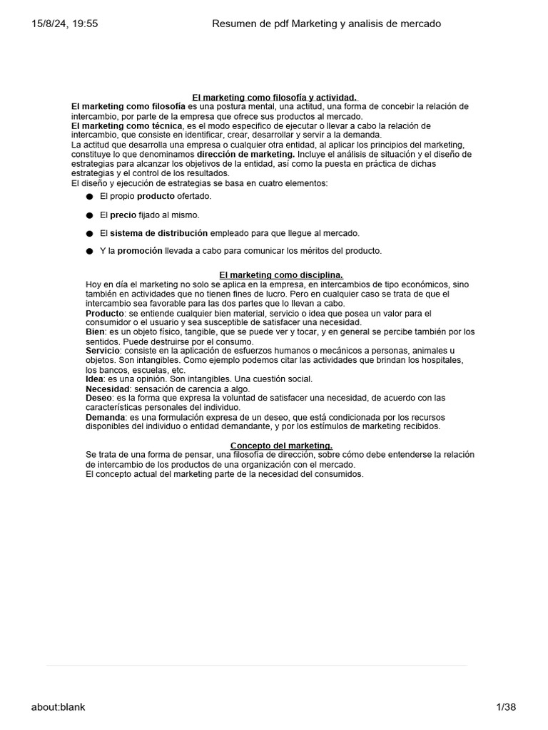 Resumen de PDF Marketing y Analisis de Mercado | PDF | Marketing | Mercado (economía)
