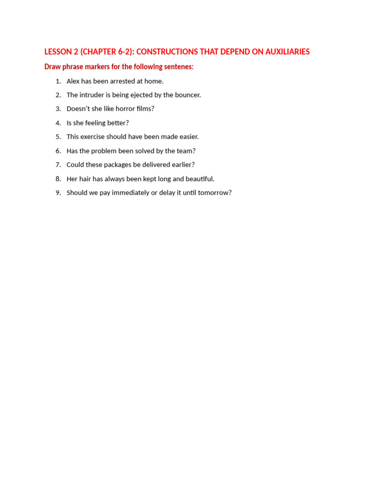 2024 Exercise Lesson 2 Chapter 6 | PDF