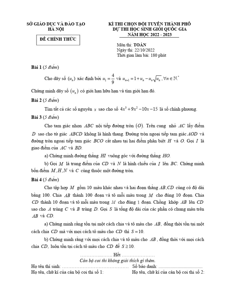 Hanoitst 20222023 | PDF