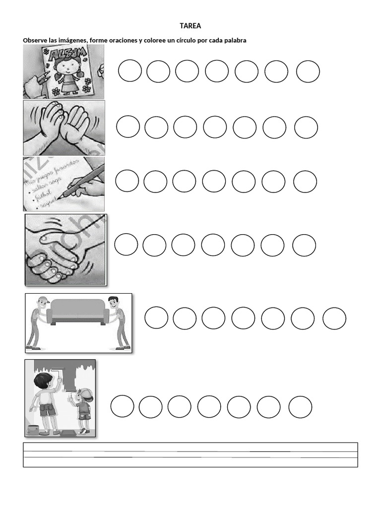 Oraciones con la palabra "mano" para niños | PDF