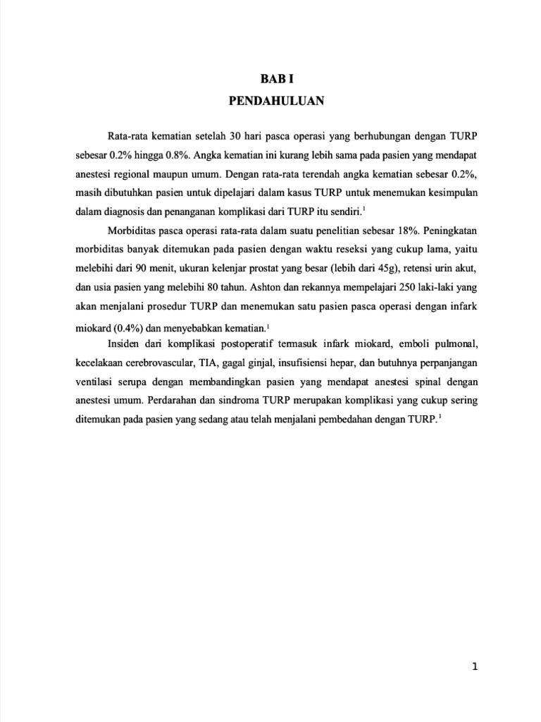 Kematian Pasca Operasi TURP dan BPH | PDF