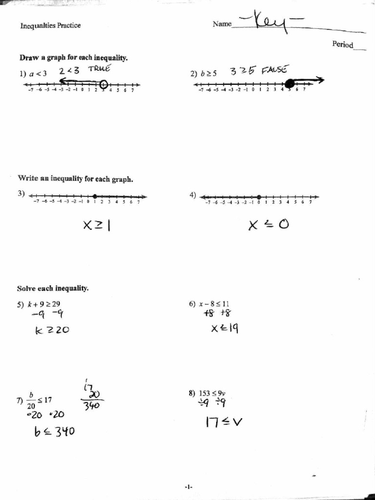 4.10 inequalities extra practice answer key | PDF