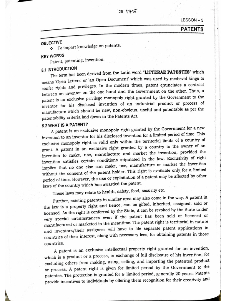 Lecture 5 Patent Copyright Trade Mark Industrial Design | PDF