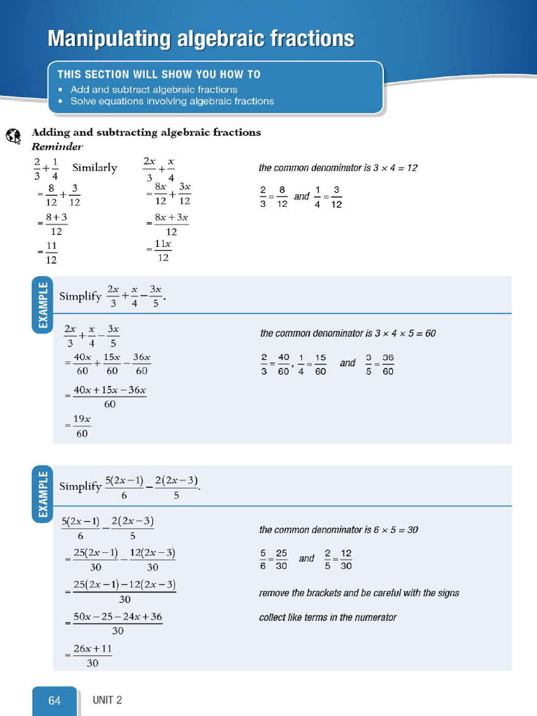 Algebraic Fractions | PDF