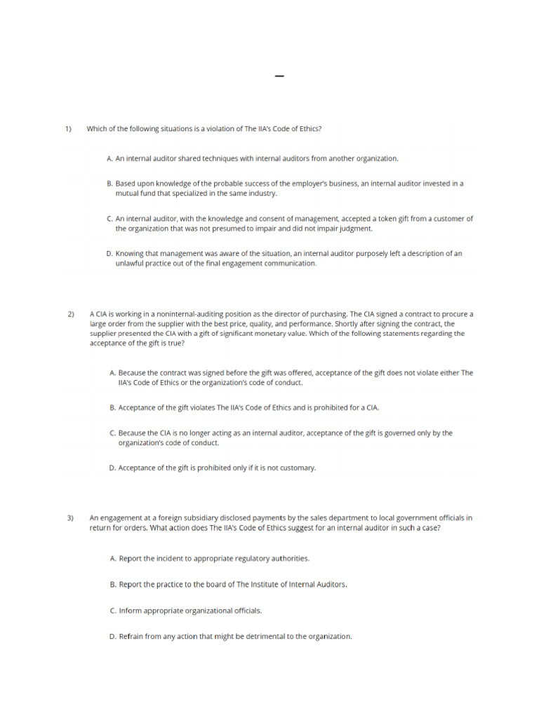 1.4 Ethics Objectivity (Questions) | PDF