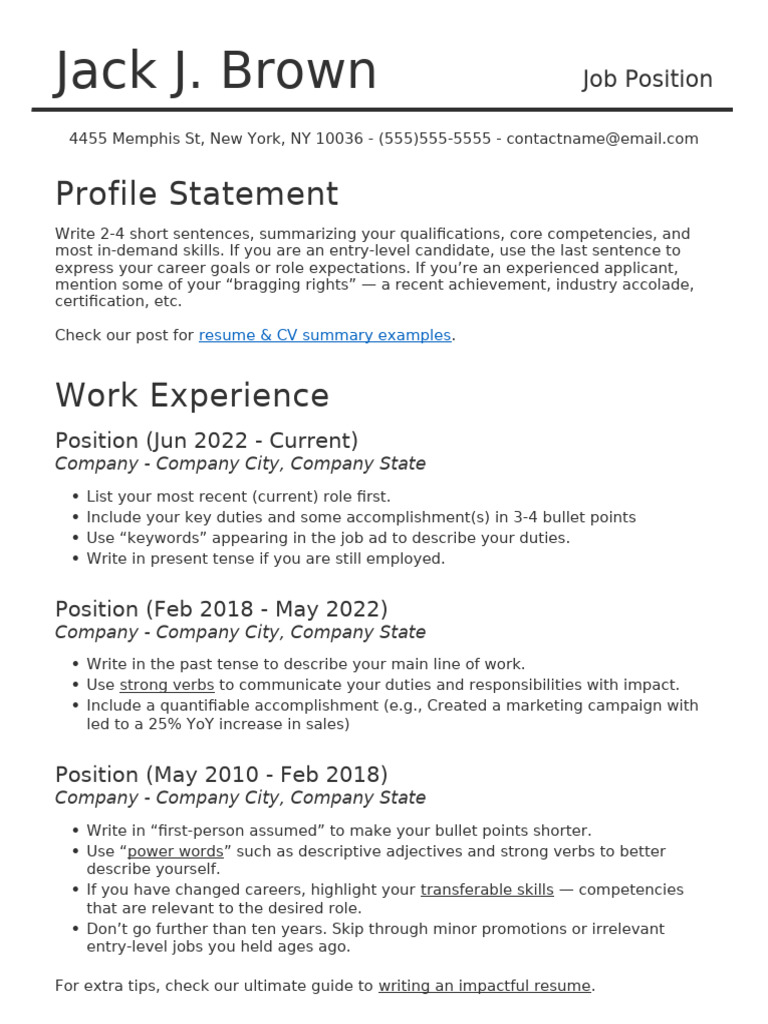 Crafting an Effective Resume Guide | PDF | Résumé | Languages