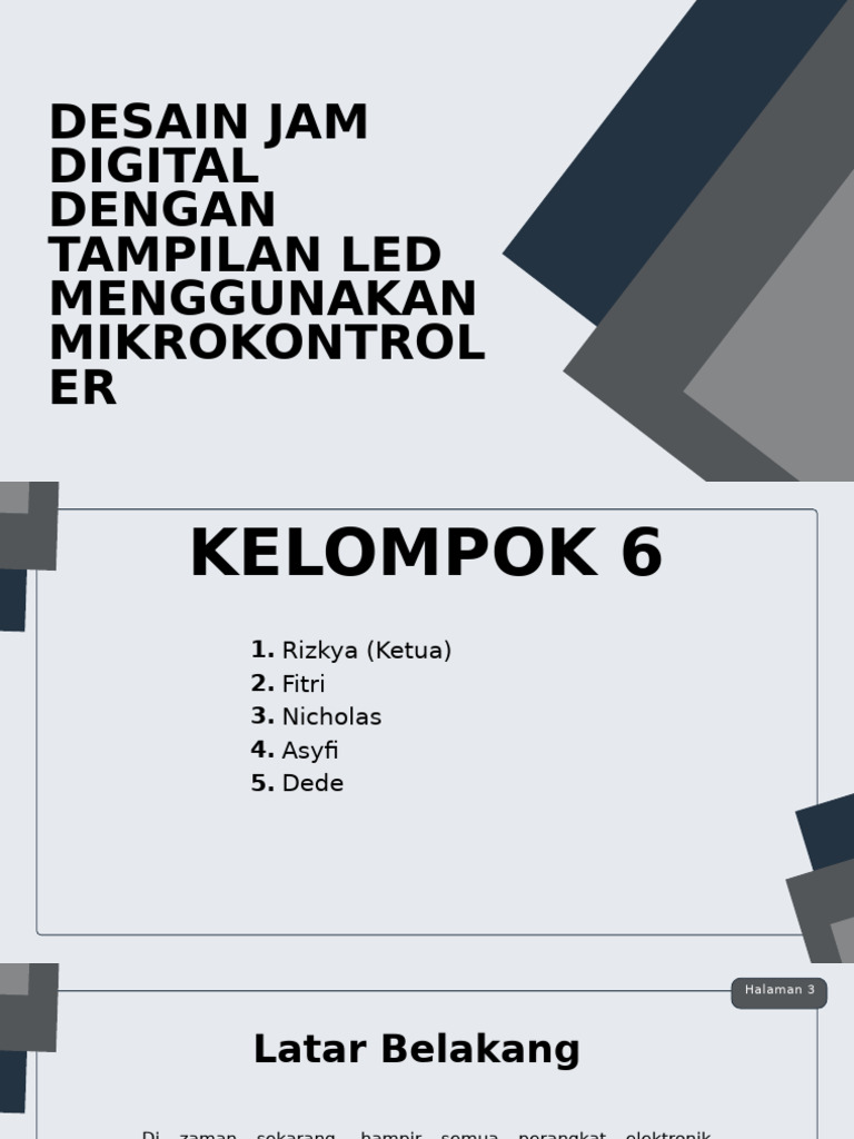 Desain Jam Digital Dengan Tampilan LED Menggunakan Mikrokontroler | PDF