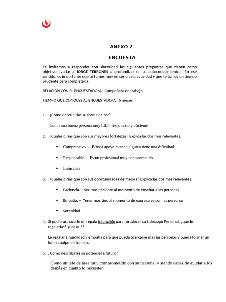 Encuesta de Autoconocimiento Laboral | PDF
