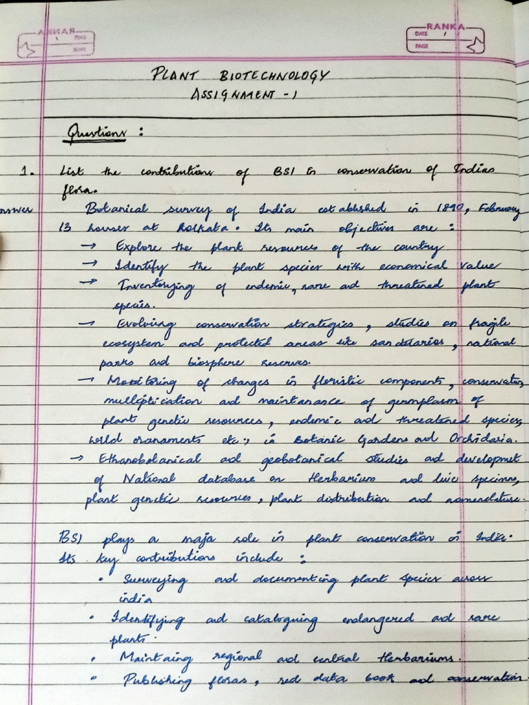 Plant Biotechnology Assignment 1 | PDF