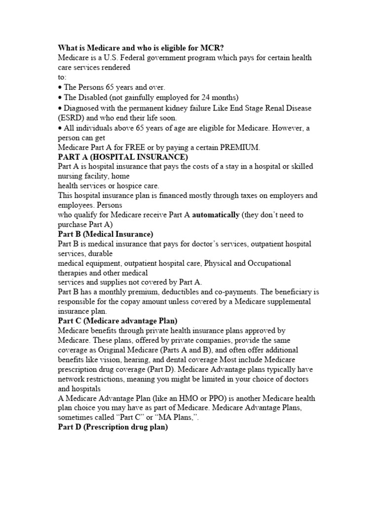 Medicare Eligibility and Coverage Explained | PDF