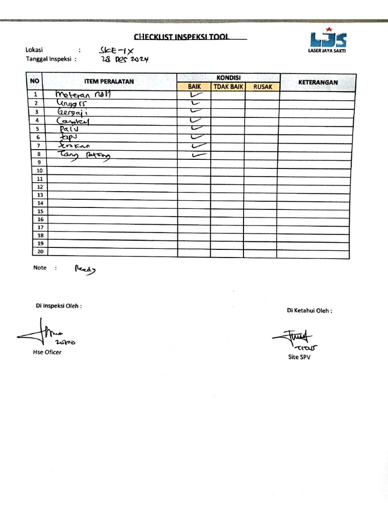 Inspeksi Tools SKE-1X | PDF
