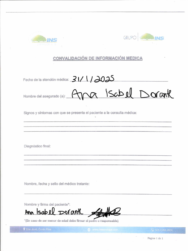 INS FORMULARIO CONVALIDACIÓN INS MEDICAL | PDF