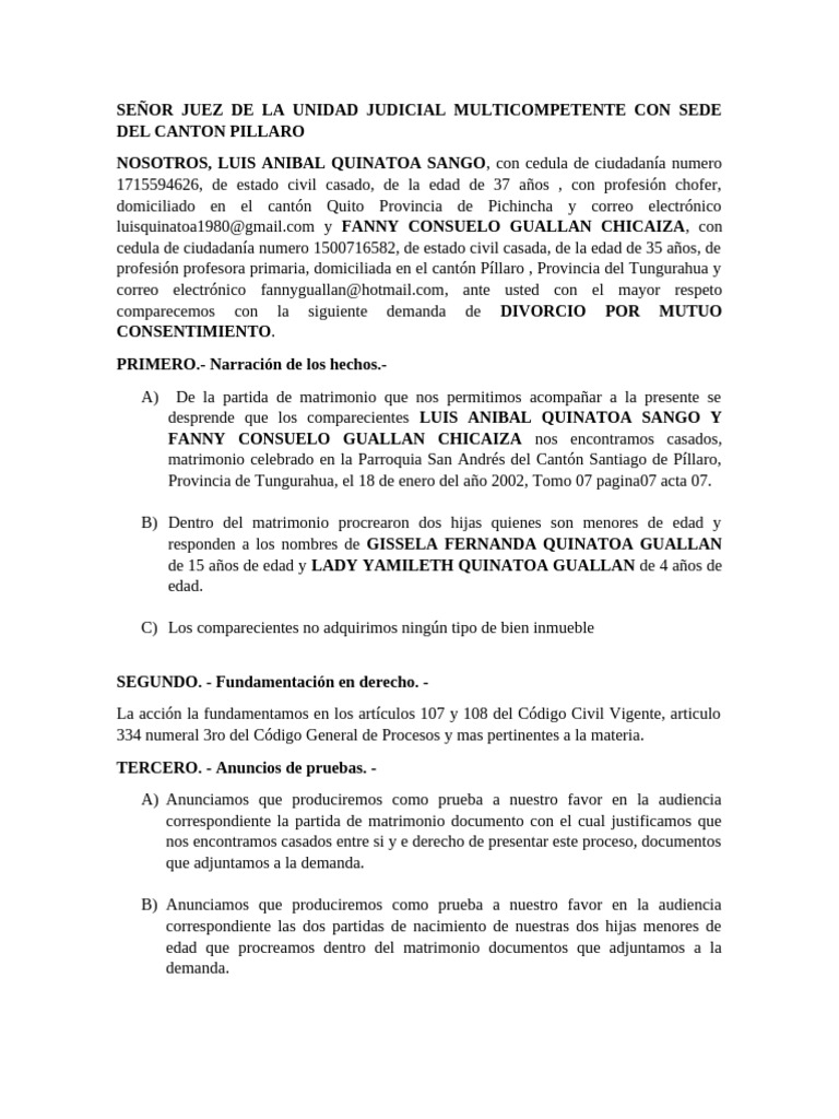 Acta de Divorcio | PDF | Divorcio | Justicia