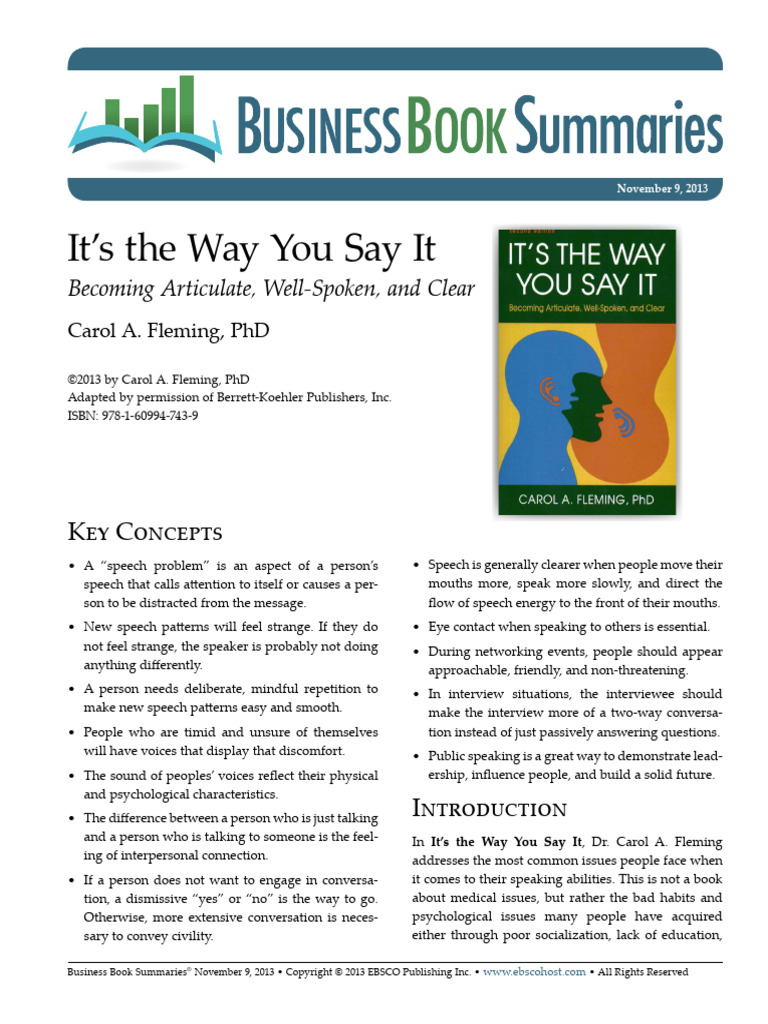 It's The Way You Say It | PDF | Human Voice | Speech