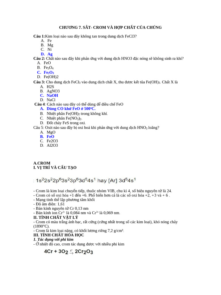 Hóa Crom | PDF