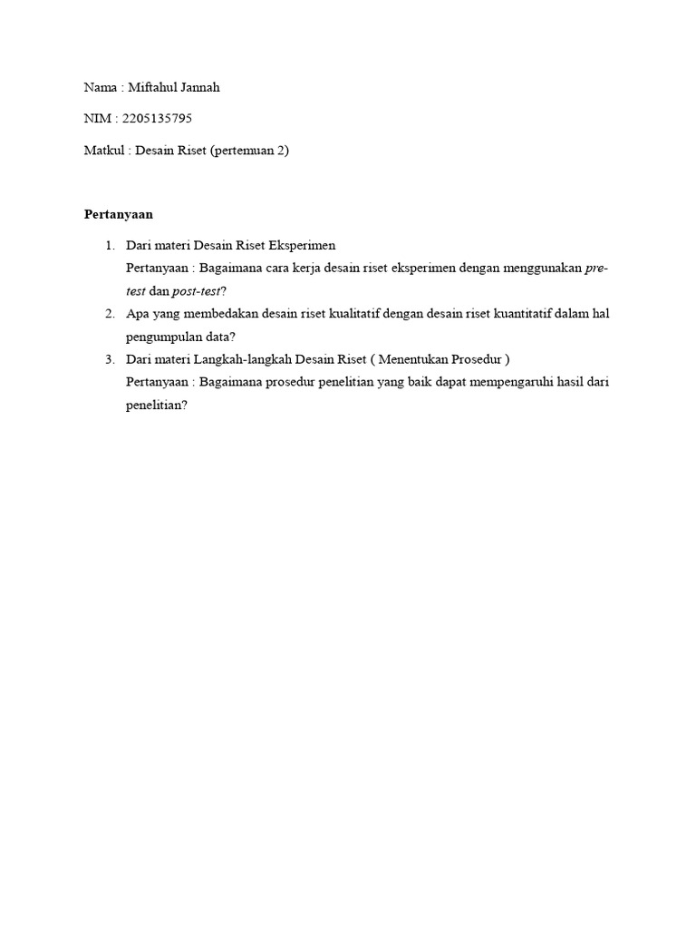 Miftahul Jannah Tugas Design Research | PDF