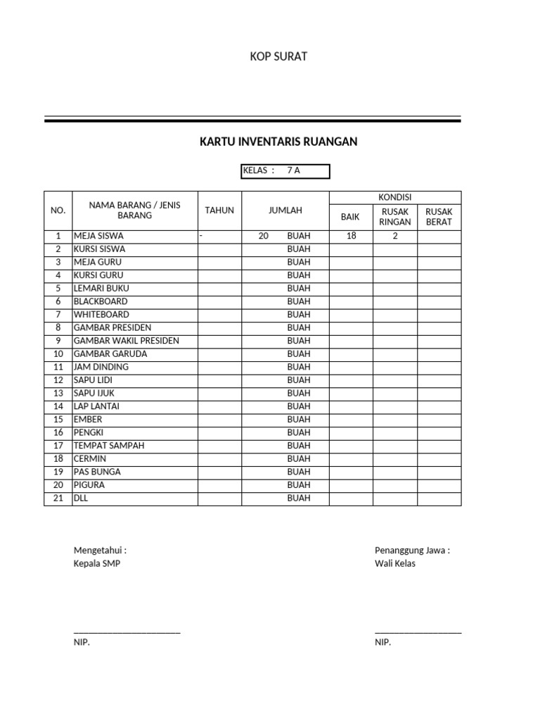 Format Kir Kosong | PDF