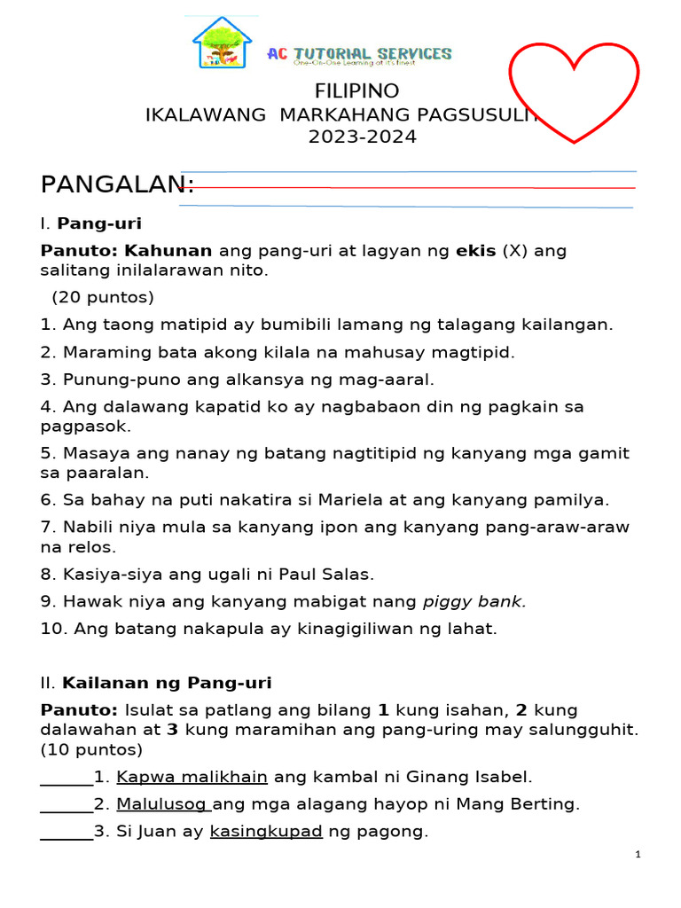 2ND. Quarter Filipino | PDF