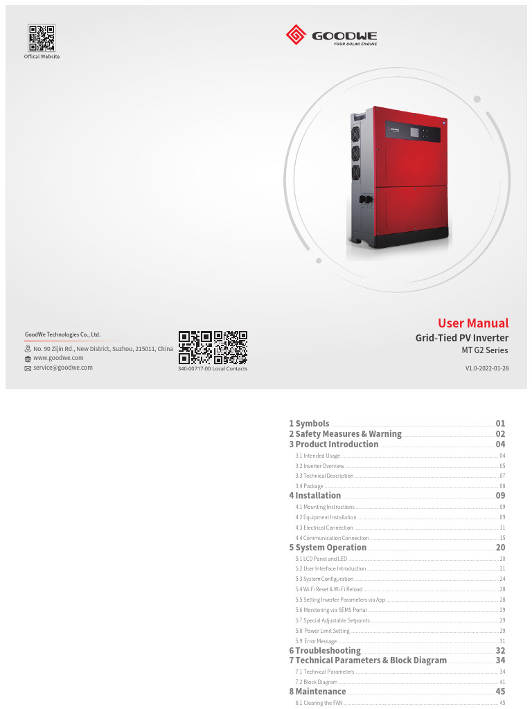 GW MT User Manual-En | PDF | Power Inverter | Direct Current