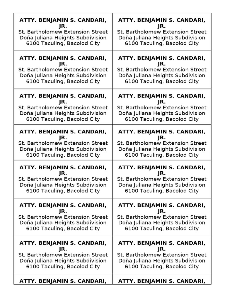 Atty. Benjamin S. Candari, Jr. Contact | PDF