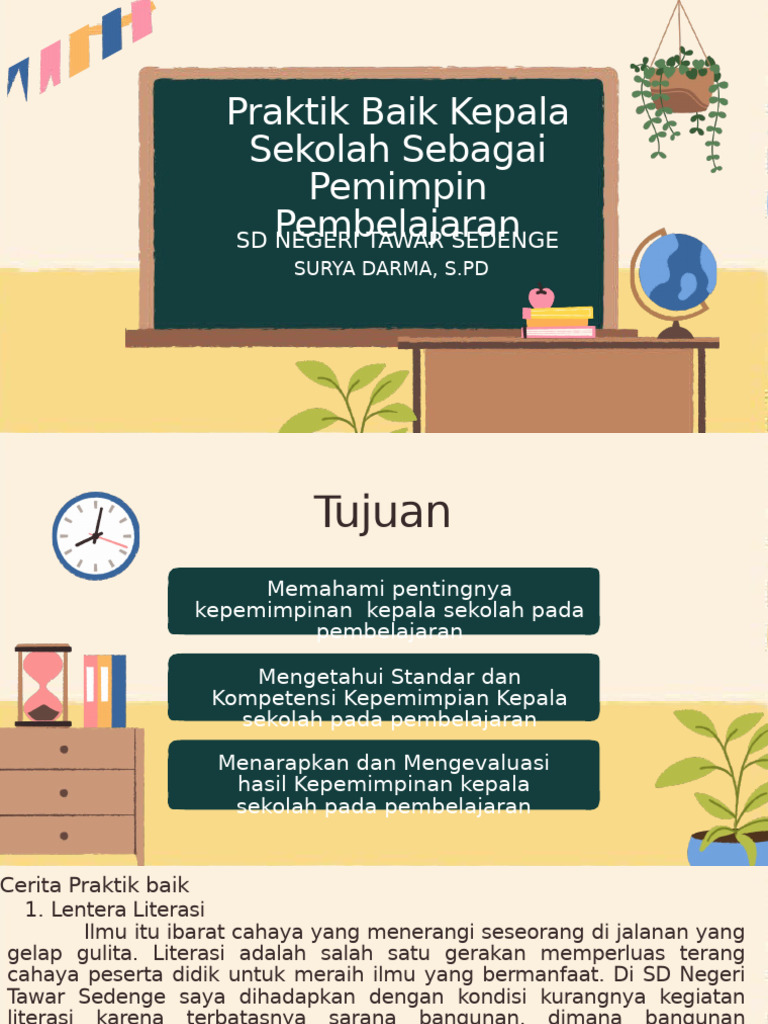 Praktik Baik Kepala Sekolah Sebagai Pemimpin Pembelajaran | PDF