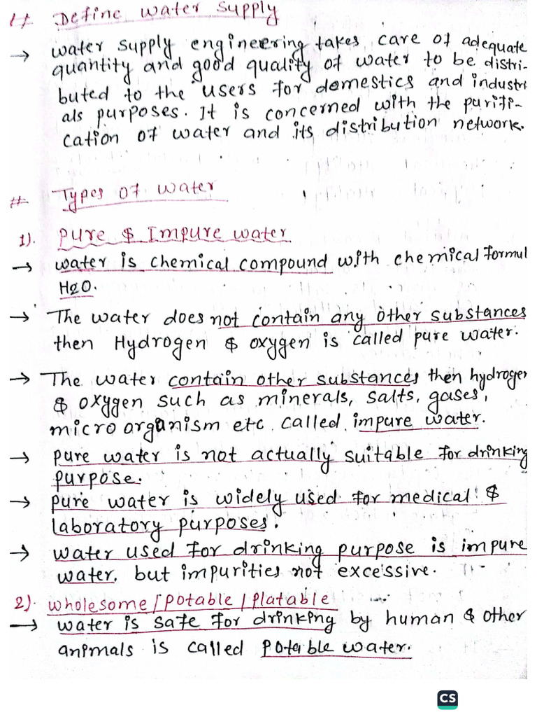 Water Supply Note 3 | PDF