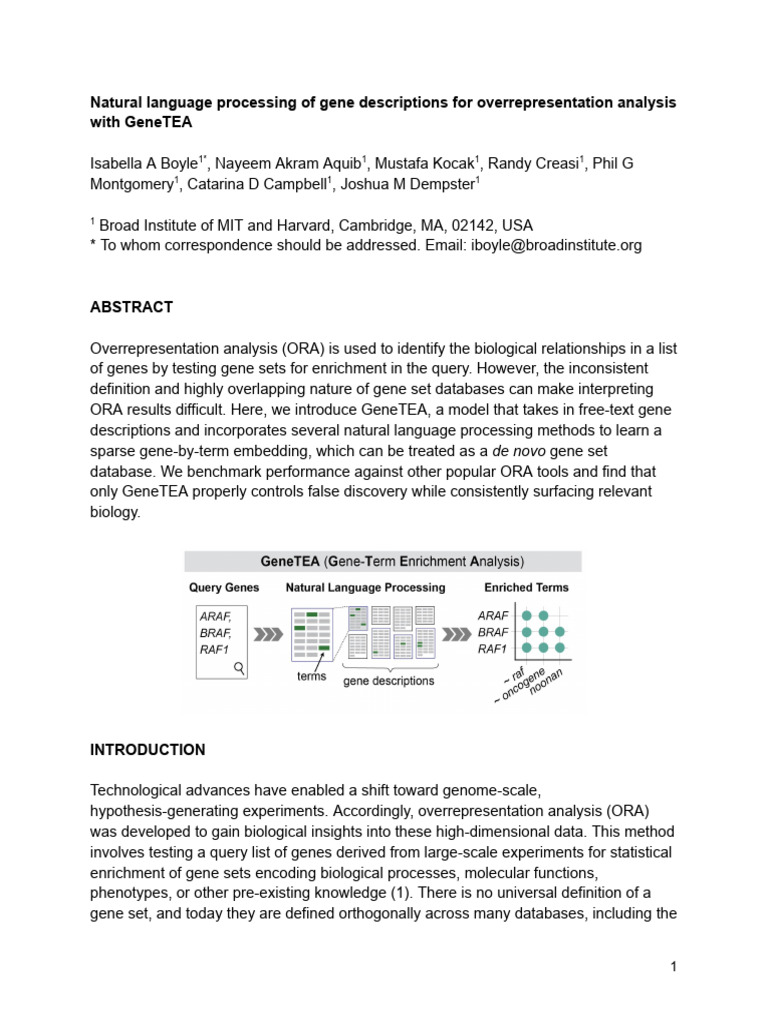 Natural_language_processing_of_gene_descriptions_f | PDF | Histone | Genetics