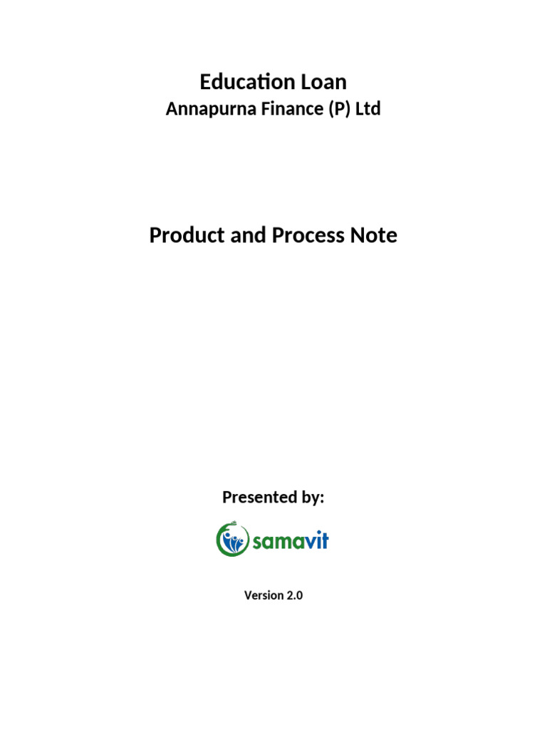 EF Product and Process Note AFPL | PDF | Loans | Student Loan