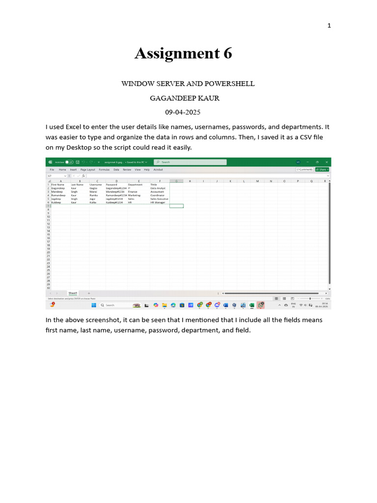 gagandeep assignment 6 final | PDF | Active Directory | User (Computing)