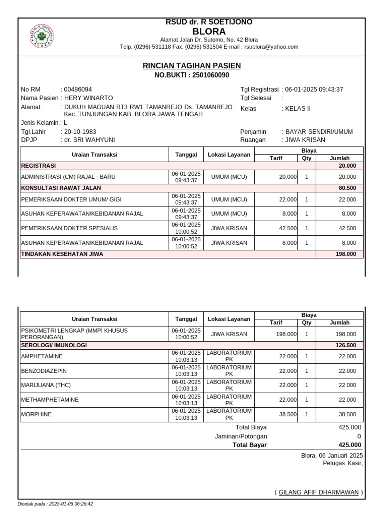 Rincian Biaya Mcu PDF | PDF