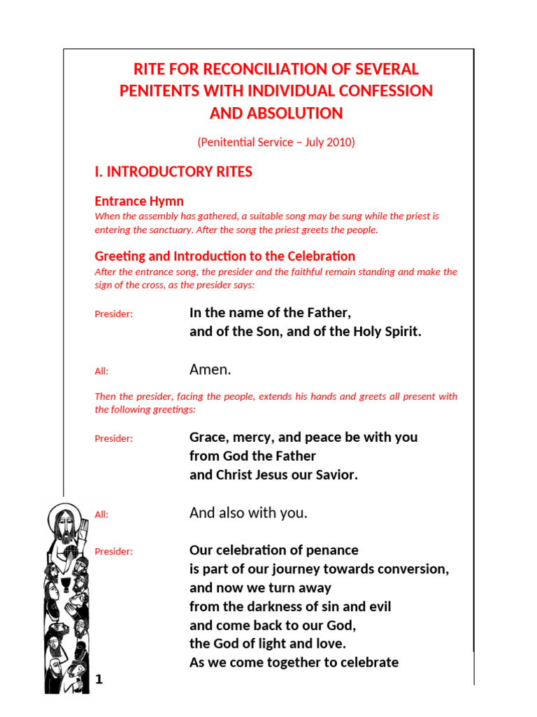 Penitential Rites (July 2010) | PDF | Penance | Confession (Religion)